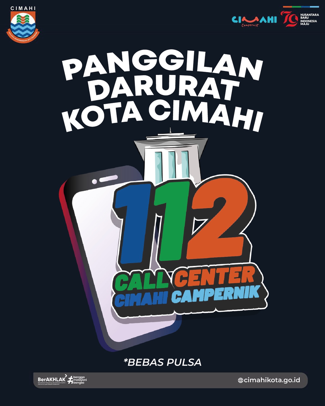 NOMOR TUNGGAL PANGGILAN DARURAT CALL CENTER CIMAHI CAMPERNIK (C4) 112 - PPID Kota Cimahi